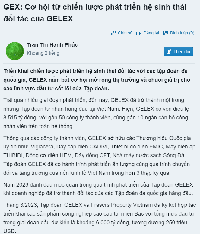 Gex - có là ngoại lệ của nđt? - Thị trường trong nước - F247.COM